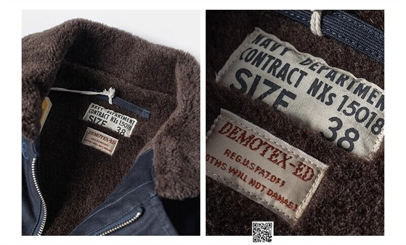 Bronson WW2 Retro US Navy N-1 DECK Jacket 1ST Model JUNGLE CROSS Wool ...