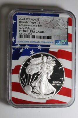 2021 W Heraldic Eagle T-1 PF70 Ultra Cameo Flag Core NGC Congratulations #050 | eBay