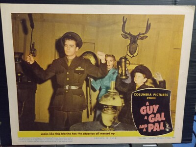 Lobby Card 1945 A GUY GAL AND A PAL Ross Hunter Lynn Merrick hands in ...