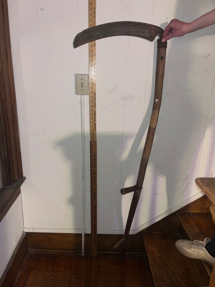 Vintage Antique 60” Long W/ 20” Blade Scythe Farm Sickle Hay Tool | eBay