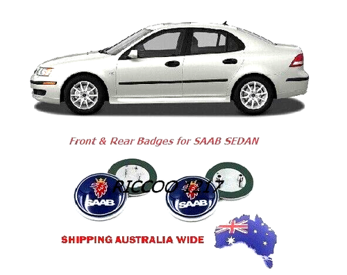 Front bonnet & trunk Boot 68mm Emblem Badges x 2 for SAAB 93 95 9-3 9-5 ...