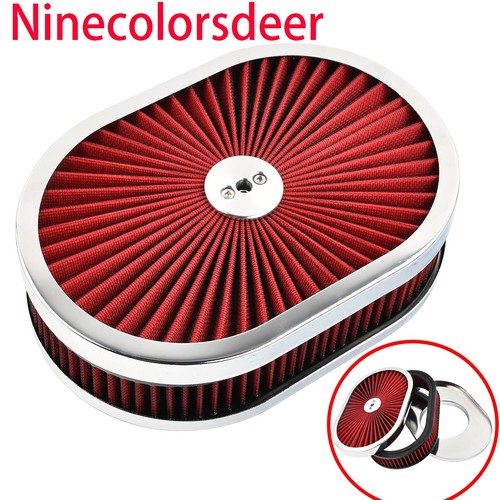 12"x2" Super Flow Oval Air Cleaner Filter Kit Washable For 5-1/8" Carb ...