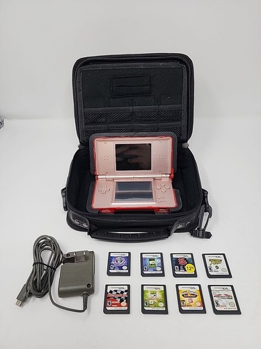 Nintendo DS Lite Console Pink W/ Nerf Protector, 8 Games & Case ...