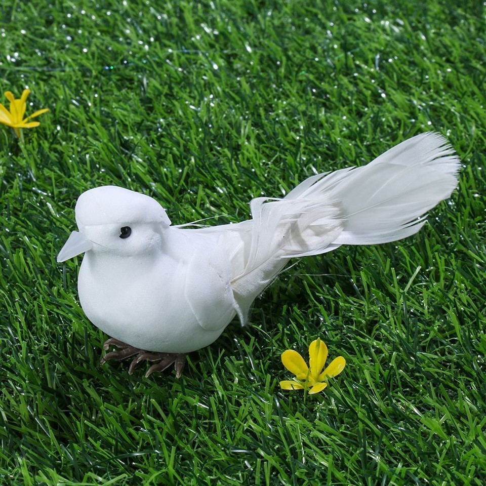 Love Peace Pigeons Imitation Bird Model Home Decor Simulation White ...