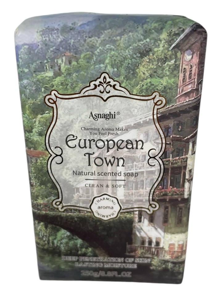 Asnaghi European Town Natural Scented Bar Soap - Lasting Moisture - 8.8 ...