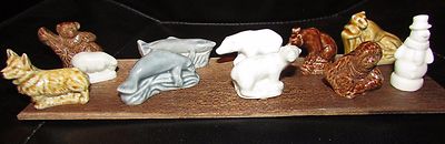 11 Wade Whimsies Tea Mini Ceramic Animals Bear Snowman Cougar Sheep Sea ...