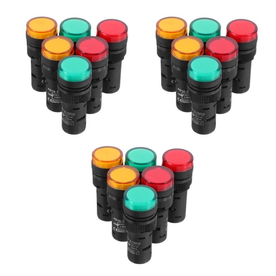 6Pcs Panel Mount LED Signal Light Red Green Indicator | eBay UK