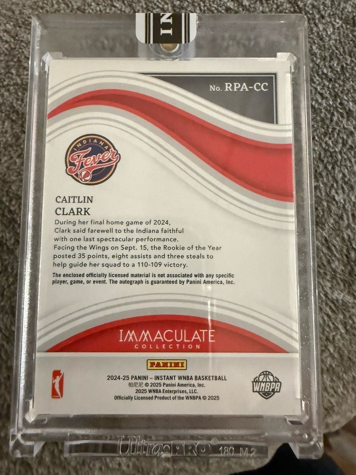 2024-25 Panini Instant WNBA Immaculate Caitlin Clark Rookie Patch Auto ...