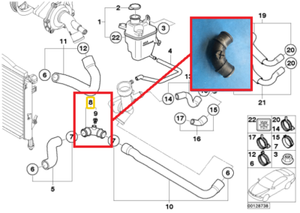 BMW Mini One/Cooper Coolant Hose (Part Number: 17127515487) 2001 - 2006 ...
