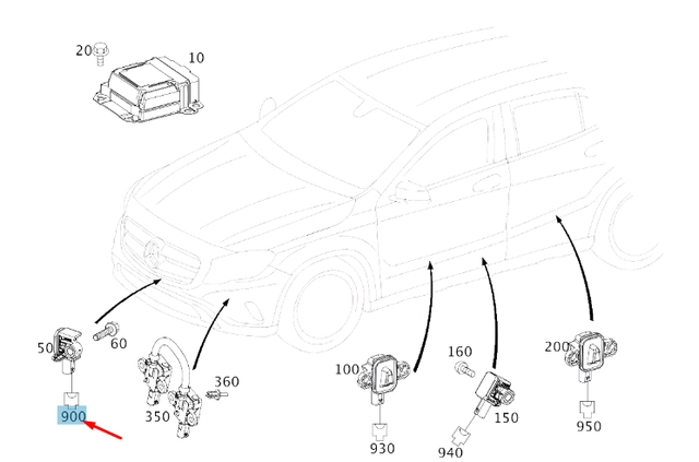 MERCEDES-BENZ GLA X156 UPFRONT SENSOR COUPLING HOUSING A0335458726 ...