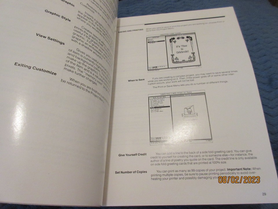 The New Print shop Reference Manual by Broderbund IBM / Tandy Version ...