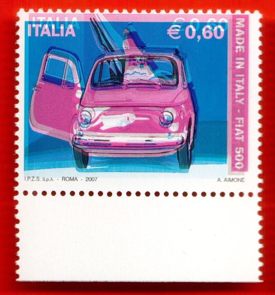 ITALY FIAT 500 ERROR!! VF NH YELLOW Color Omitted Error - variety ...