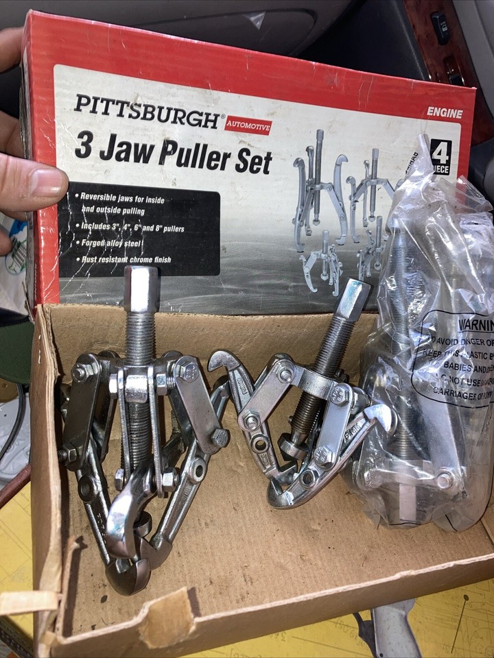 PITTSBURGH Three Jaw Puller Set 3" 4" 6" inch drop forged (missing 8 ...