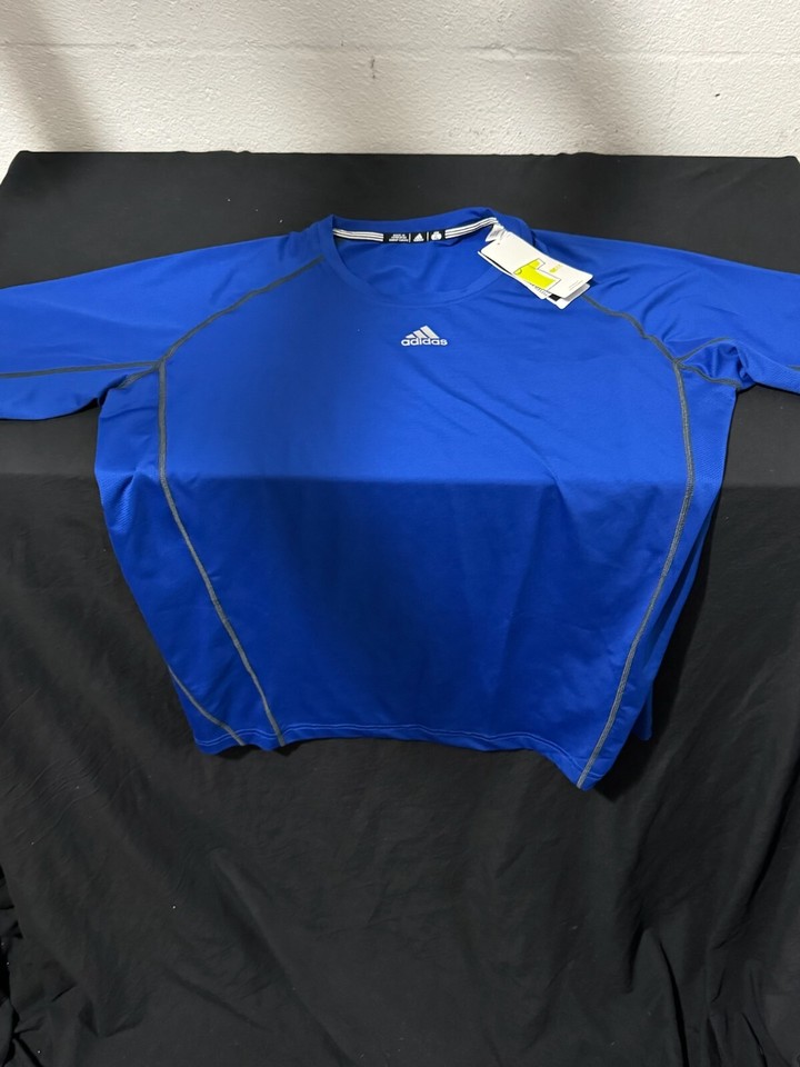 Adidas Raglan Tee Shirt Mens XL Blue Fitted Training Athletic Ultra ...