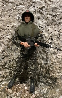 1/6 Kit-Bash Vietnam Camo ARVN Ranger w/M-16 & Custom Helmet & Patches ...