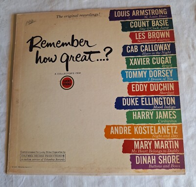 Vintage 1961 Remember How Great..? Columbia Vinyl LP | Jazz 12" 33RPM ...