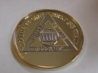 'Shinny' Gold Silver Bi Plated Alcoholics Anonymous AA 39-Year ...