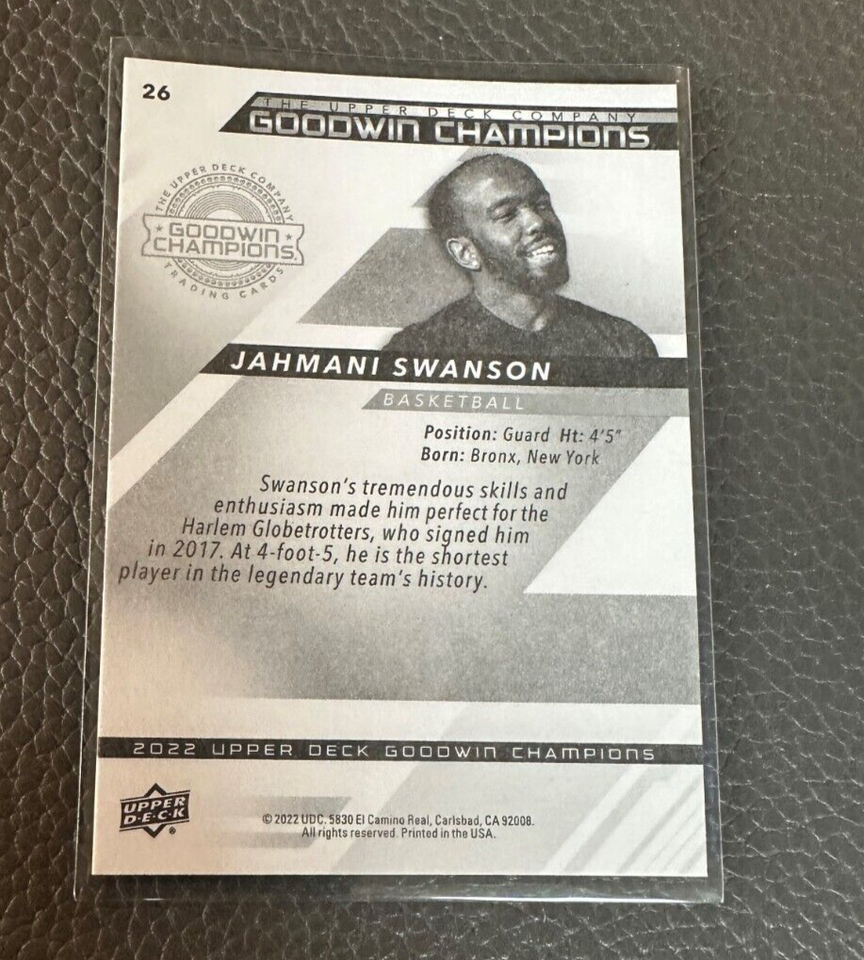 2022 Upper Deck Goodwin Champions Base 26 Jahmani Swanson - Basketball ...