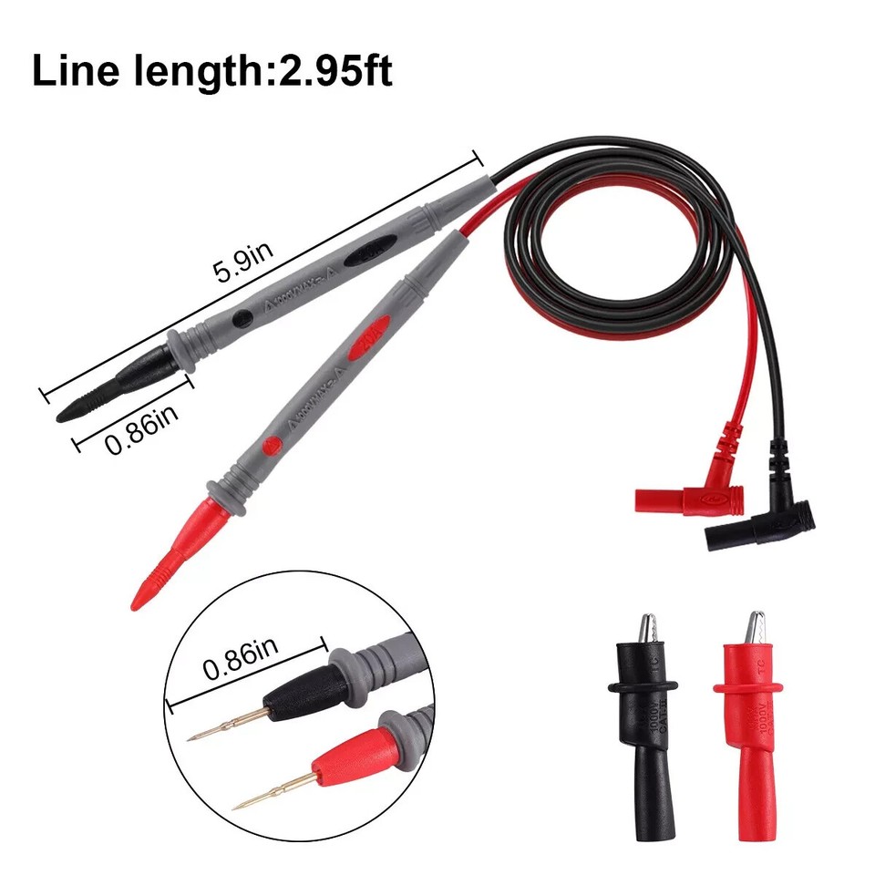2Sets Multimeter Test Leads for Fluke Meter Electrical Alligator Clip ...