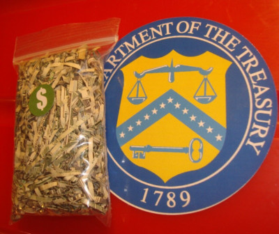 #1 Bag US TREASURY Dept. LONG Cut Shredded Currency Shredded Money Cash ...