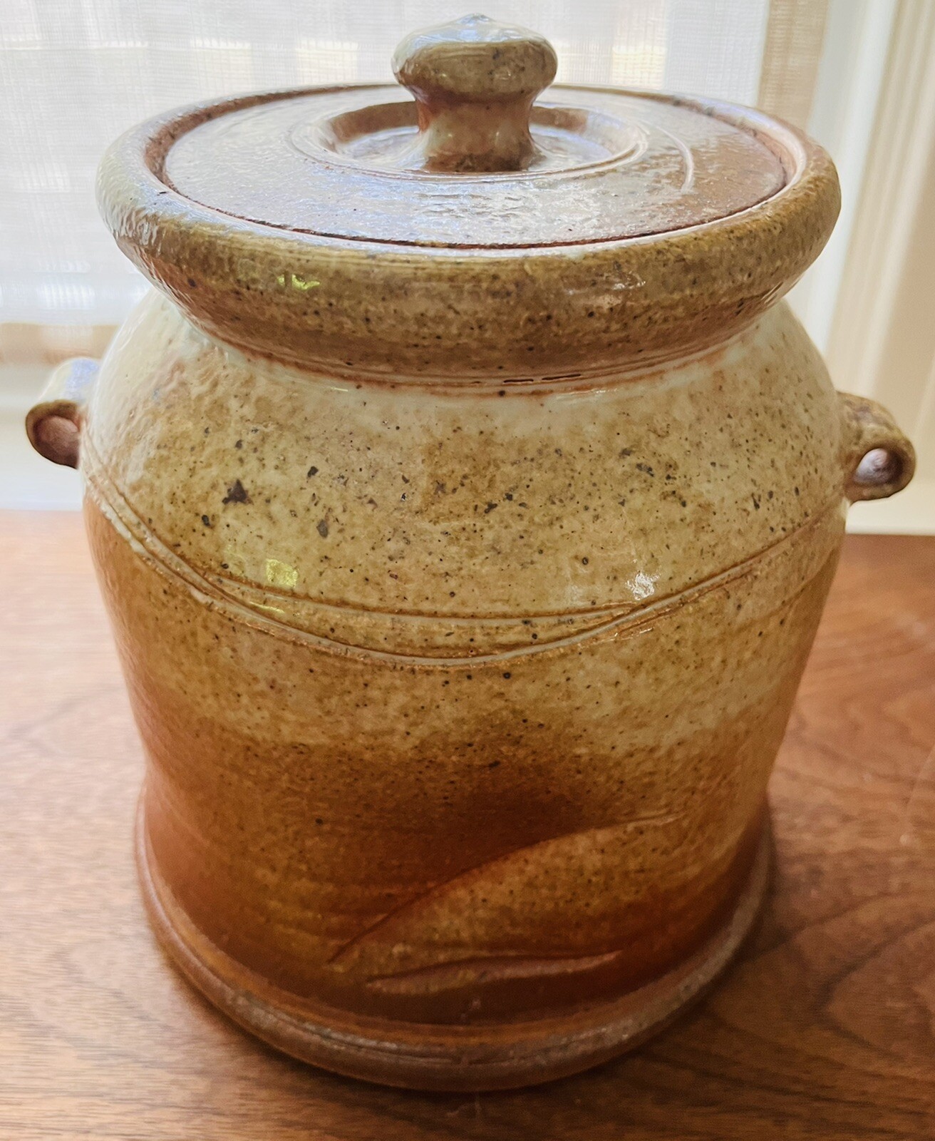 Vintage Mid Century Studio Pottery Canister Shino Glaze Mingei ...