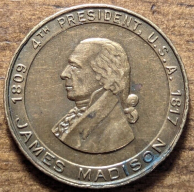 1930's James Madison 4th President Constitution Bill of Rights Coin ...