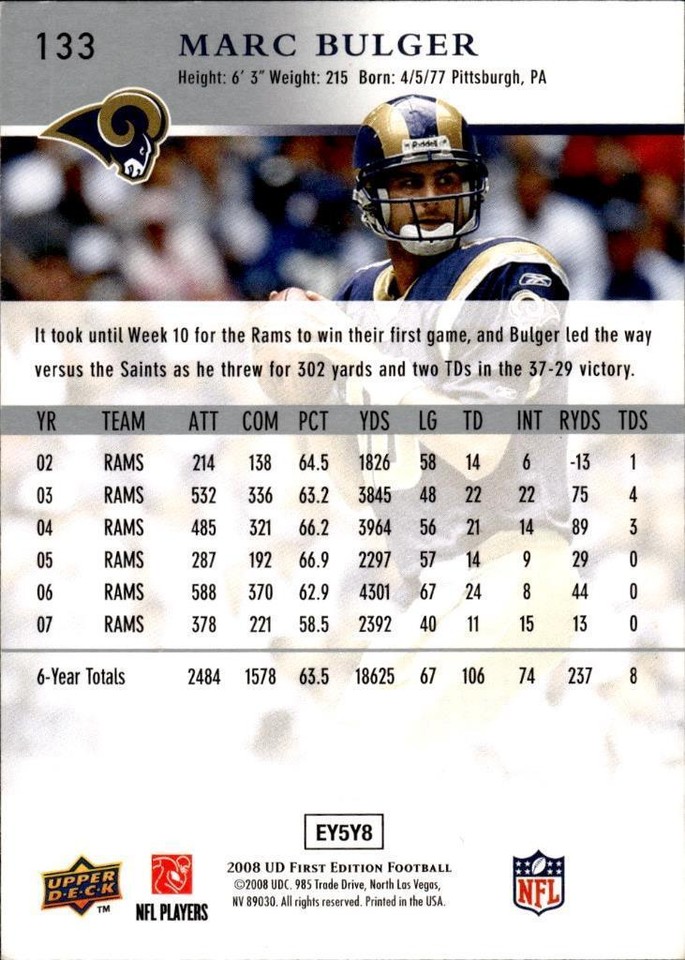 MARC BULGER CARD #133 BUY ANY 2 ITEMS FOR 50% OFF B225R4S4P10 | eBay