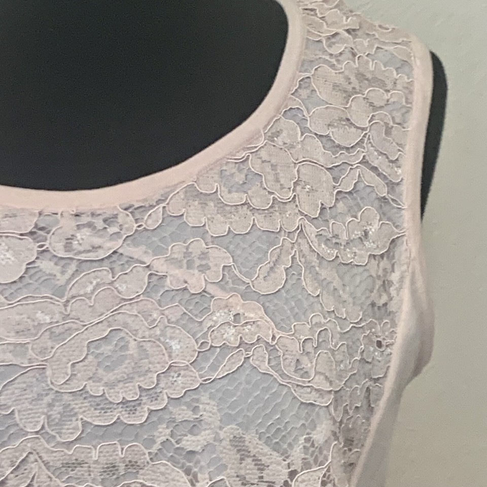 Joan Vass pink lace shell / tank top blouse SZ LG - all cotton | eBay