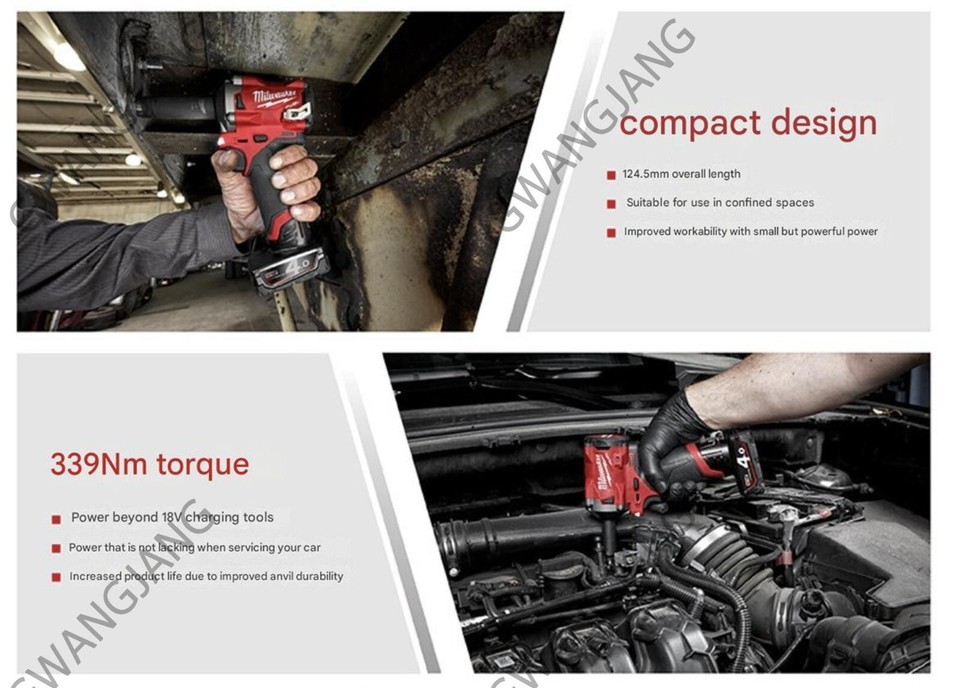 Milwaukee M12 FIWF12-0 FUEL 1/2in Impact Wrench 12V Bare Tool Only Body ...