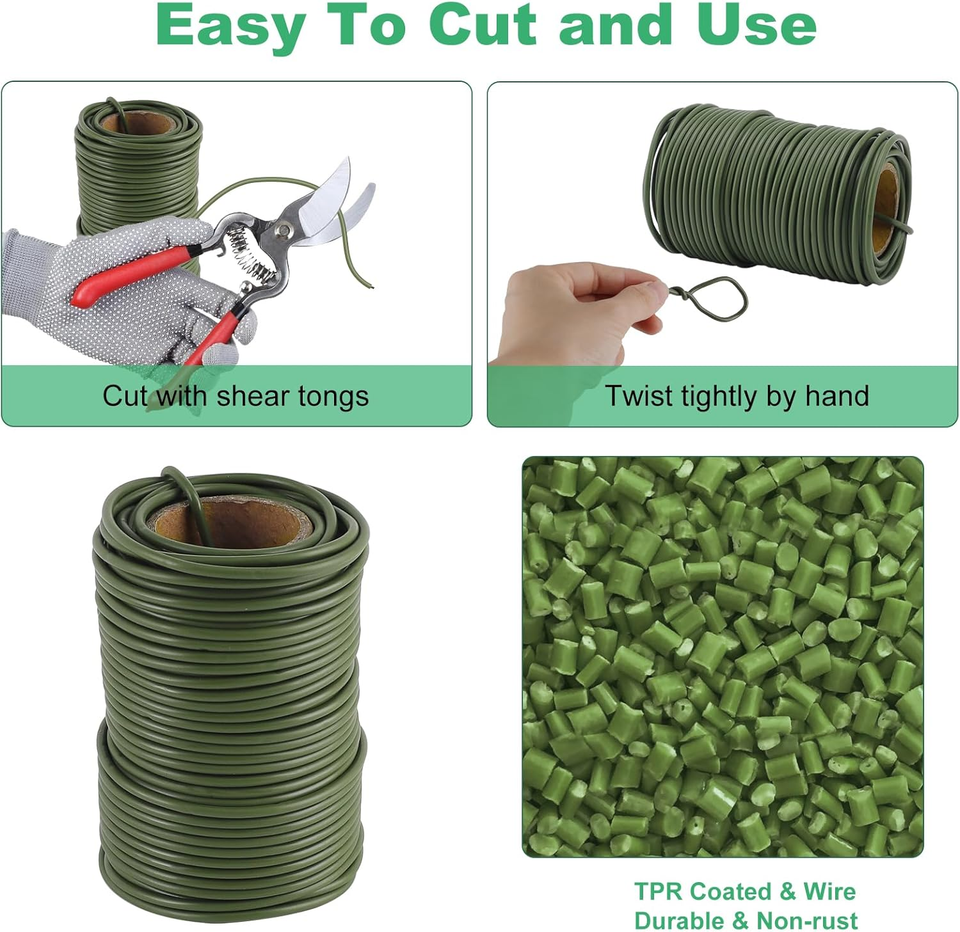 101 Feet Soft Plant Ties Dark Green Plant Twist Ties, Plant Ties for ...