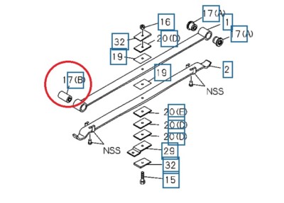 1x Front Leaf Spring Front Bush For Isuzu NPR / NQR - 4.8TD / 5.2TD ...