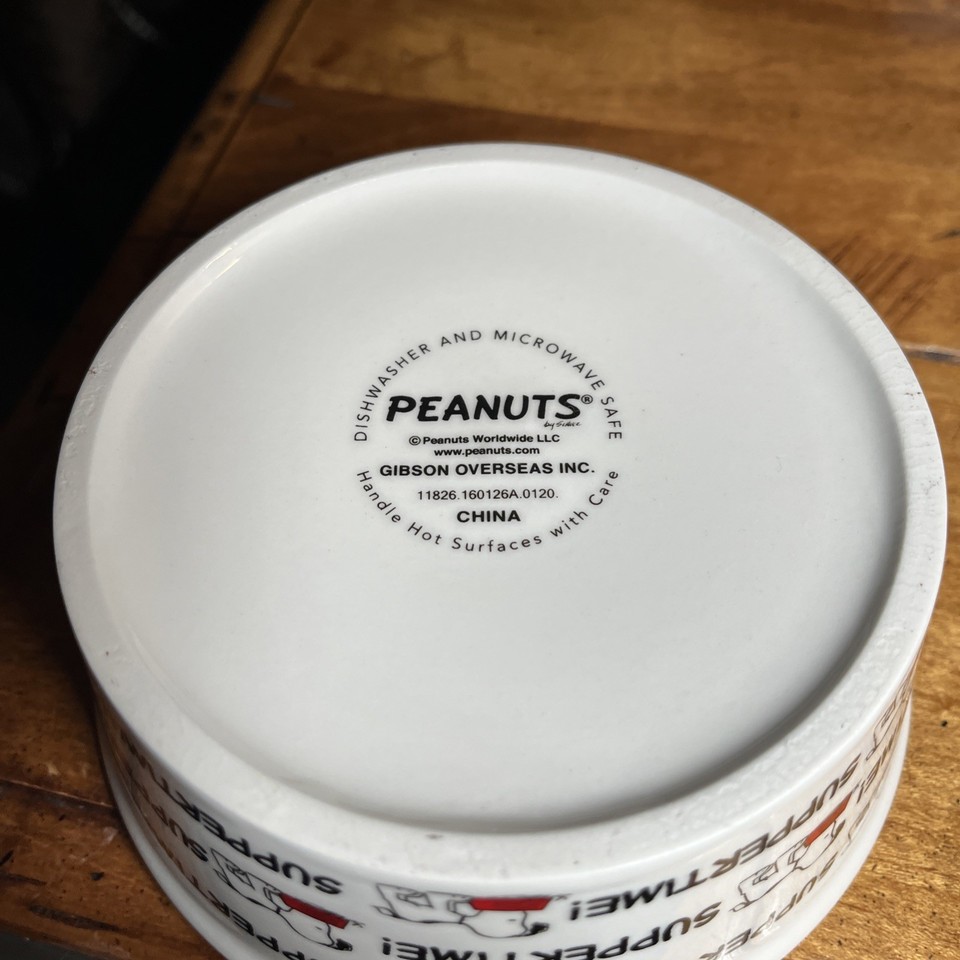 Snoopy Dog Dish Peanuts Woodstock Ceramic Bowl by Gibson 5 1/4 ...