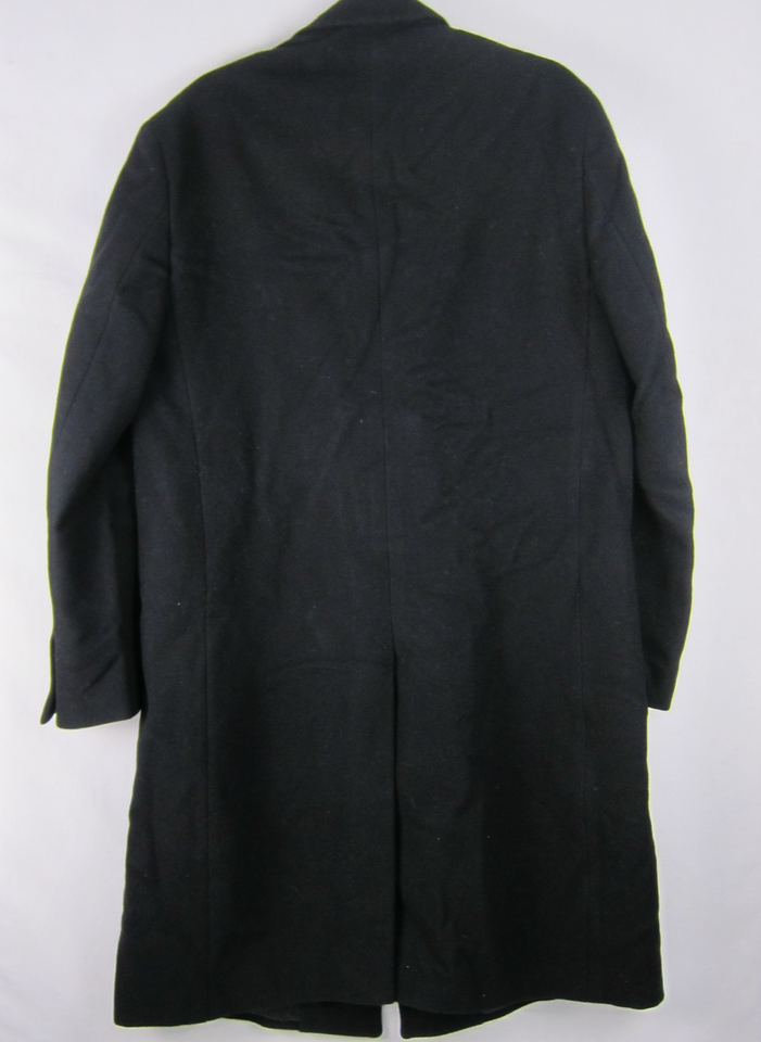 Jos A Bank Dress Coat Men's 40R Black 100% Wool Winter Formal Overcoat ...