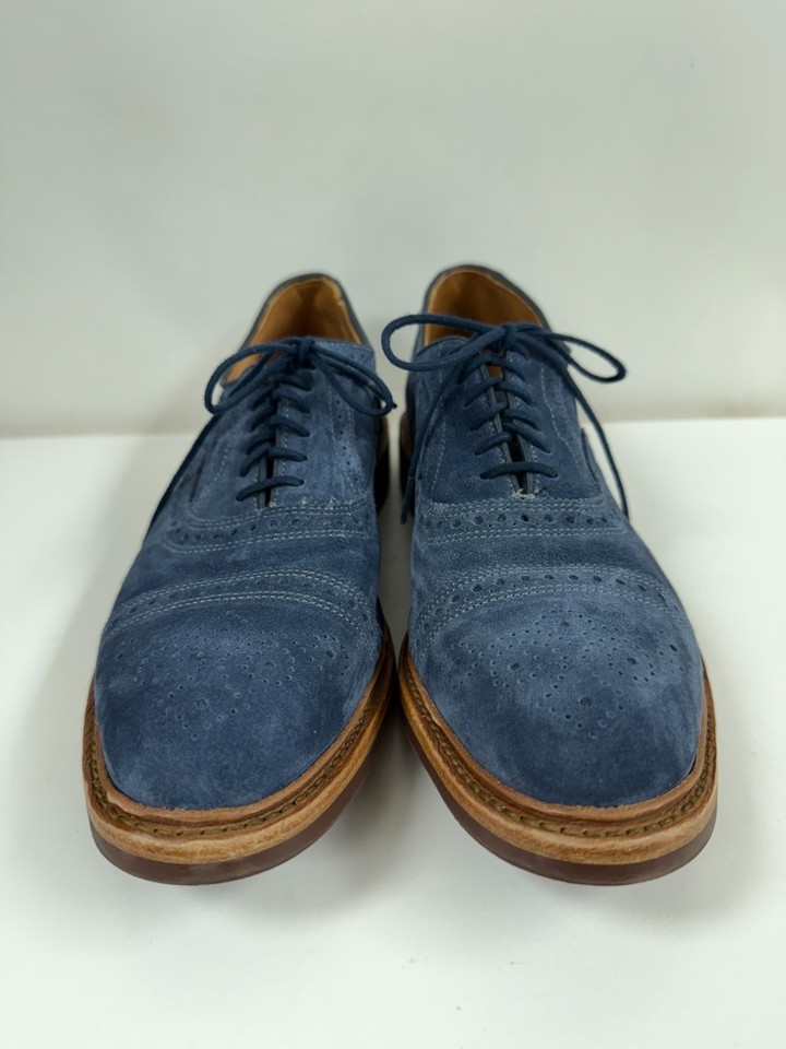 Allen Edmonds Blue Suede Strandmok Cap-Toe Oxford Dainite Rubber SZ 10. ...