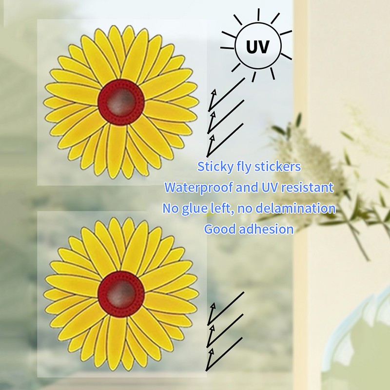 20pcs Window Fly Traps Sunflower Fly Stickers Indoor Insect Traps ...