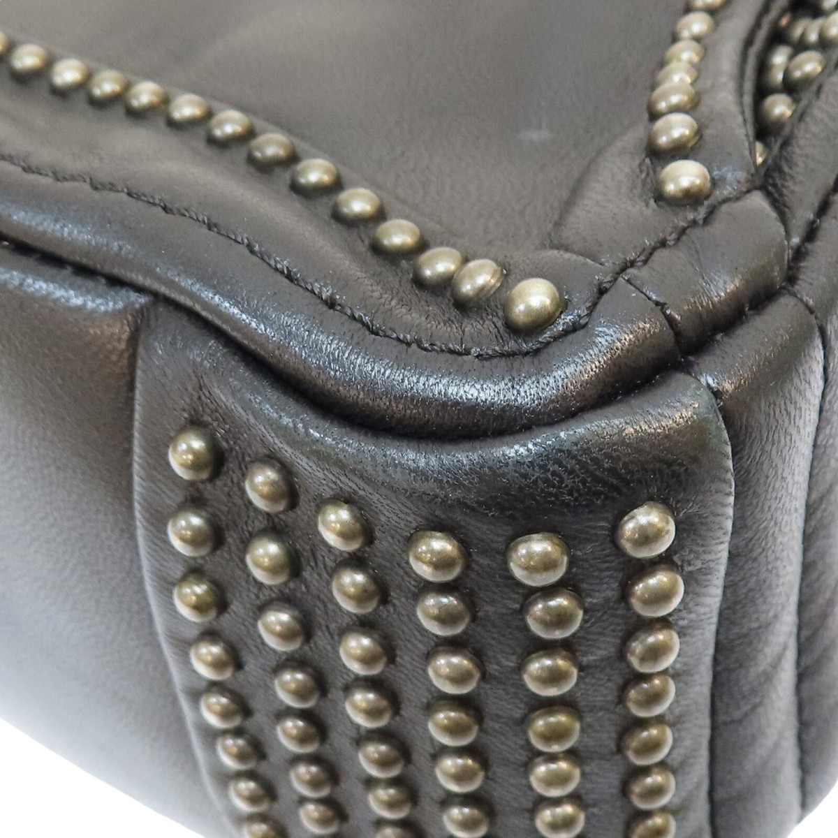 MOSCHINO Studded Biker Shoulder Bag Calfskin Black | eBay MOSCHINO Studded Biker Shoulder Bag Calfskin Black | eBay