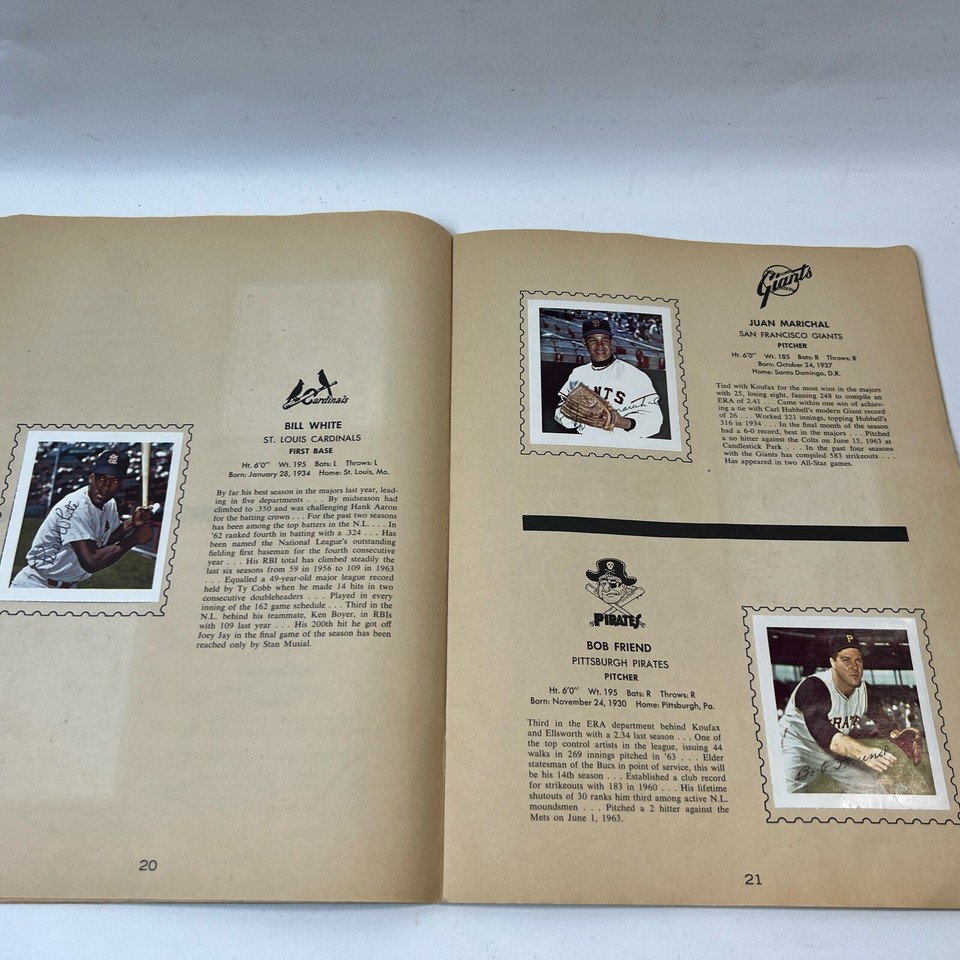 1964 Wheaties Major League Baseball MLB All-Star Player Stamp Album ...