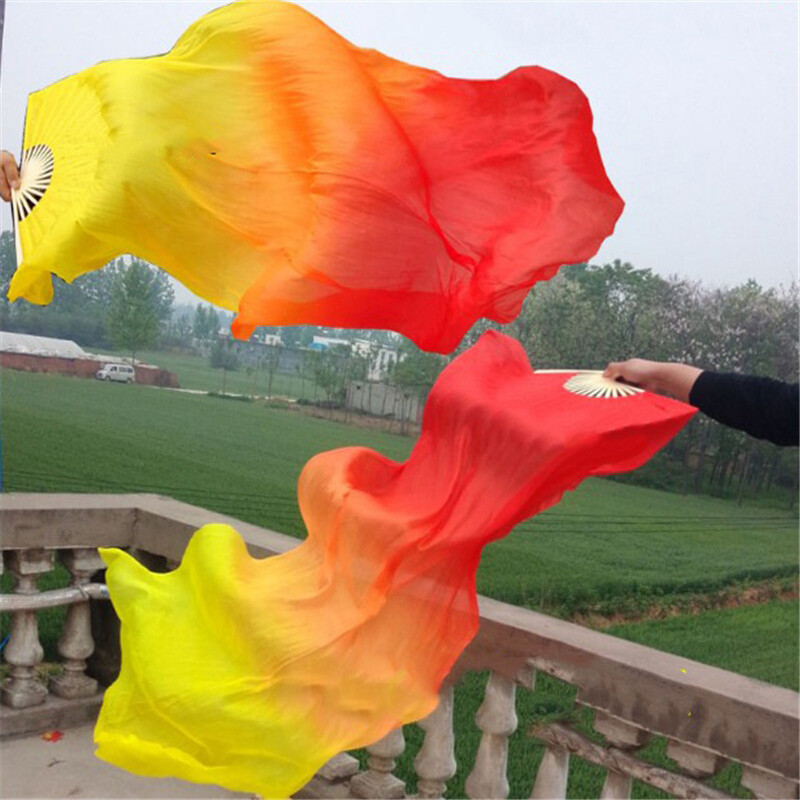 Dance Fire Flag Fan Bamboo Silk Fans Veils Praise Worship Crafts ...