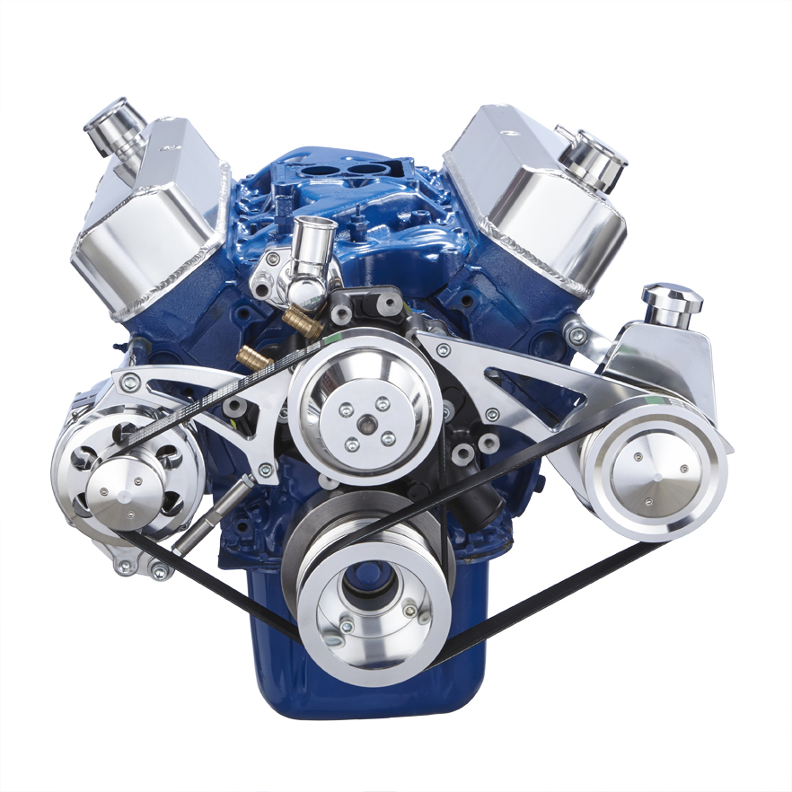 Small Block Ford Serpentine Kit SBF Late Water Pump 4 Bolt Balancer 289 ...