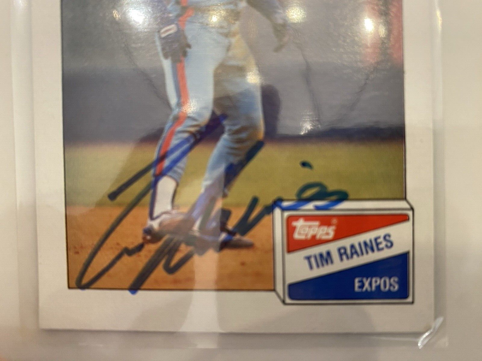Tim Raines 1988 Topps Autographed Baseball Card # 15 HOF Montreal Expos ...
