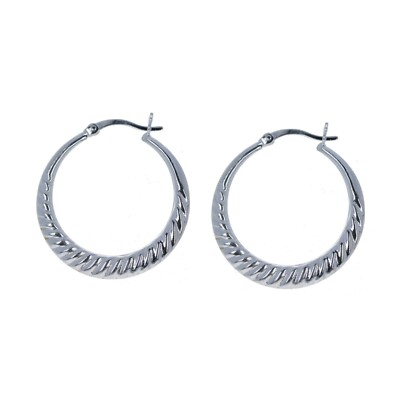 925 Sterling Silver, Polished Cable Hoop, Lightweight Cable Design ...