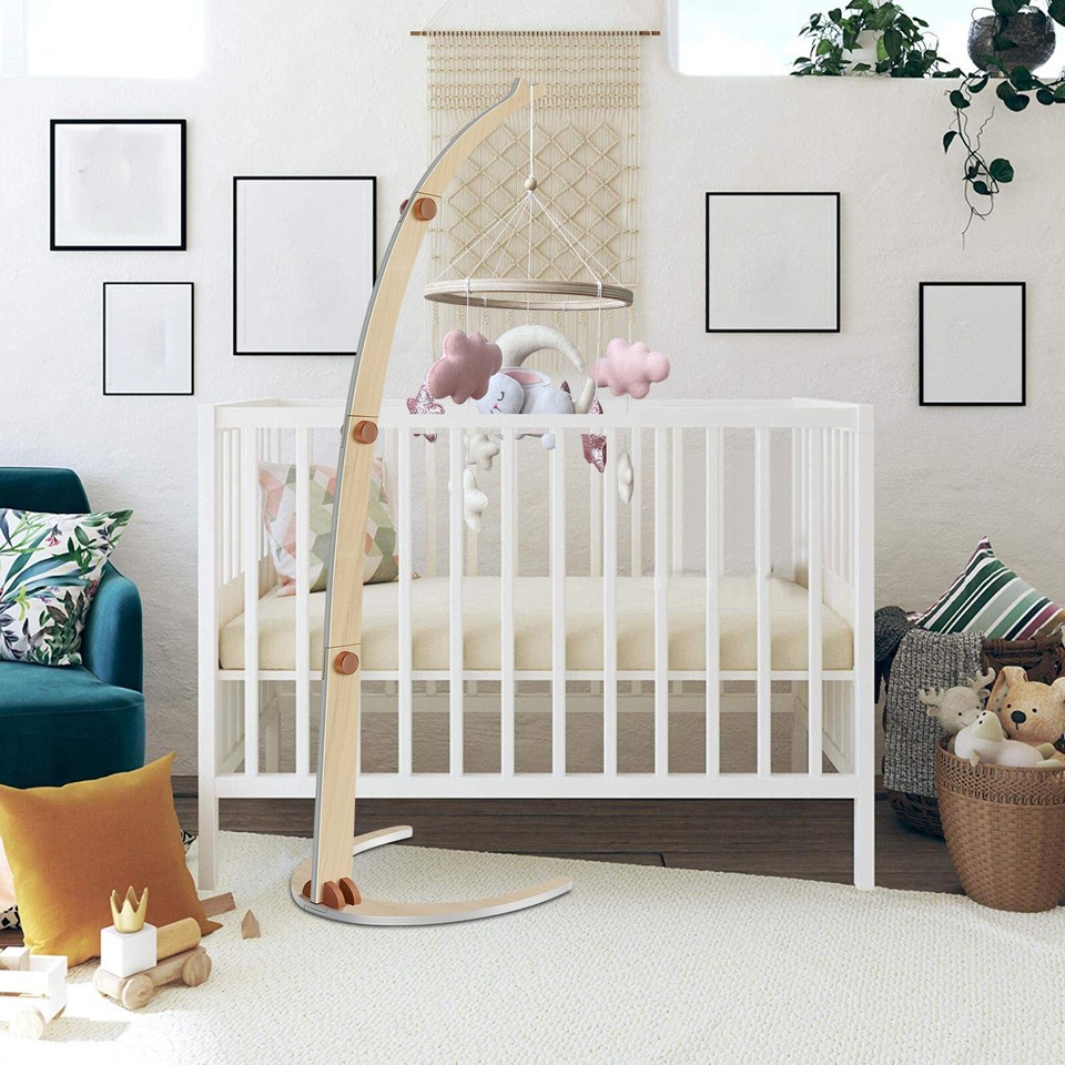 Floor Standing Crib Mobile Arm 52 Inches Wood Baby Crib Mobile Hanger ...