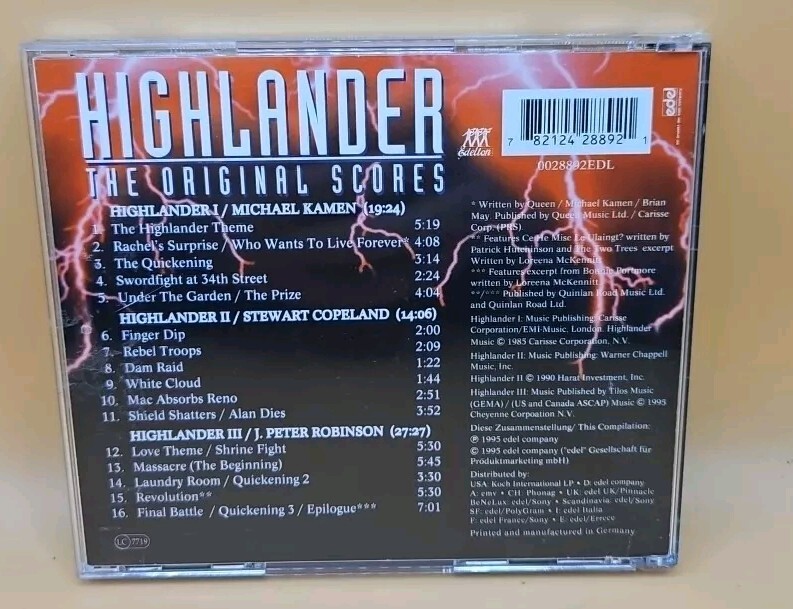 "Highlander: The Original Scores" CD by Various Artists 782124288921 | eBay