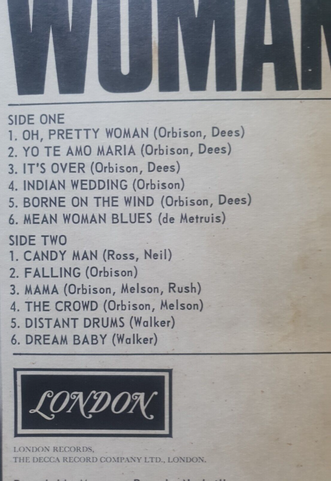 Roy Orbison Original Vinyl Oh, Pretty Woman London Label Retro Music ...