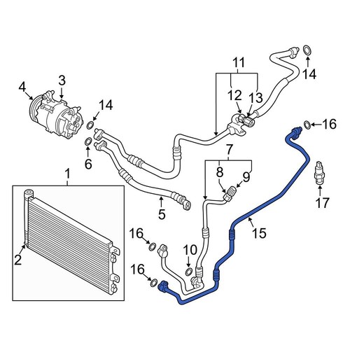 For Mini Cooper 2007-2010 Mini 64539224863 A/C Refrigerant Liquid Hose ...