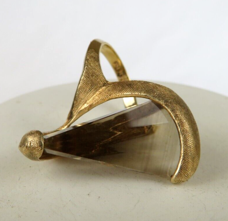 Vintage Mid Century 14K Gold and Quartz Ring SIGNED M&M | eBay