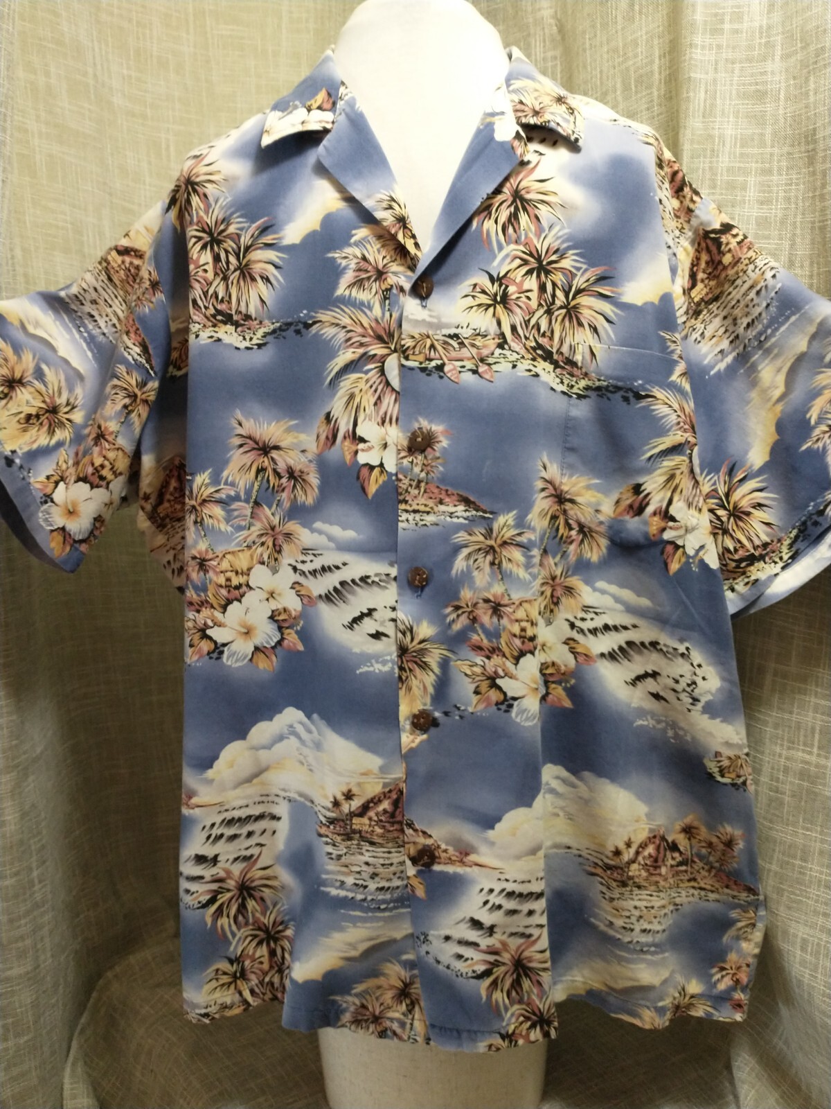 Hilo Hattie The Hawaiian Original Vintage Shirt Blue… Gem