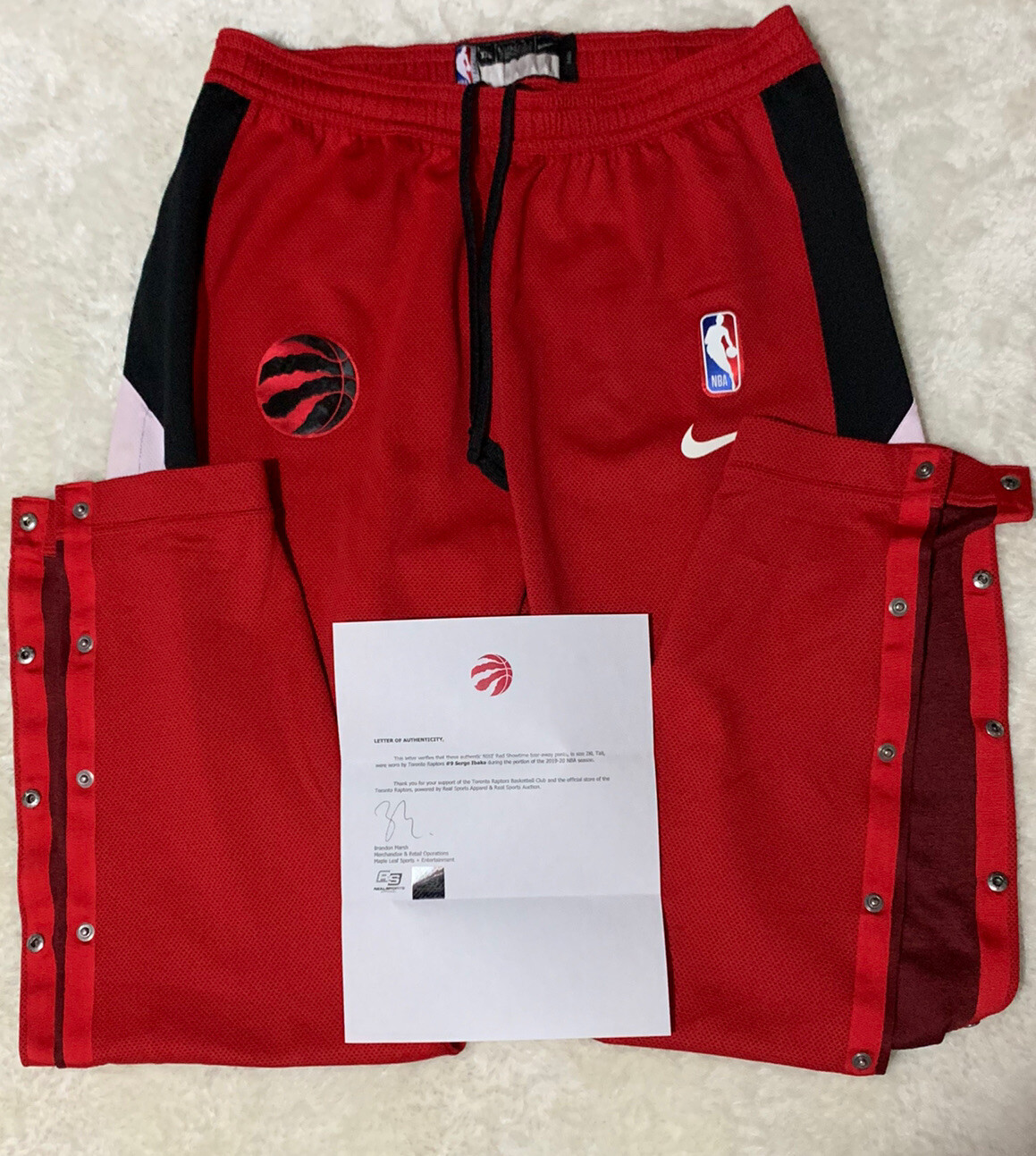 Nike Toronto Raptors Serge Ibaka GAME WORN Showtime Tear-Away Pants w ...