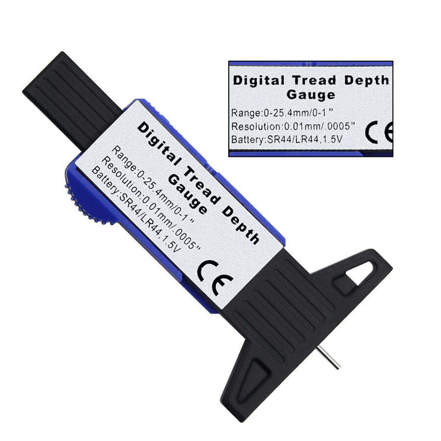 Junsun Digital Tyre Depth Tread Checker LCD Blue Tool For Universal Car ...