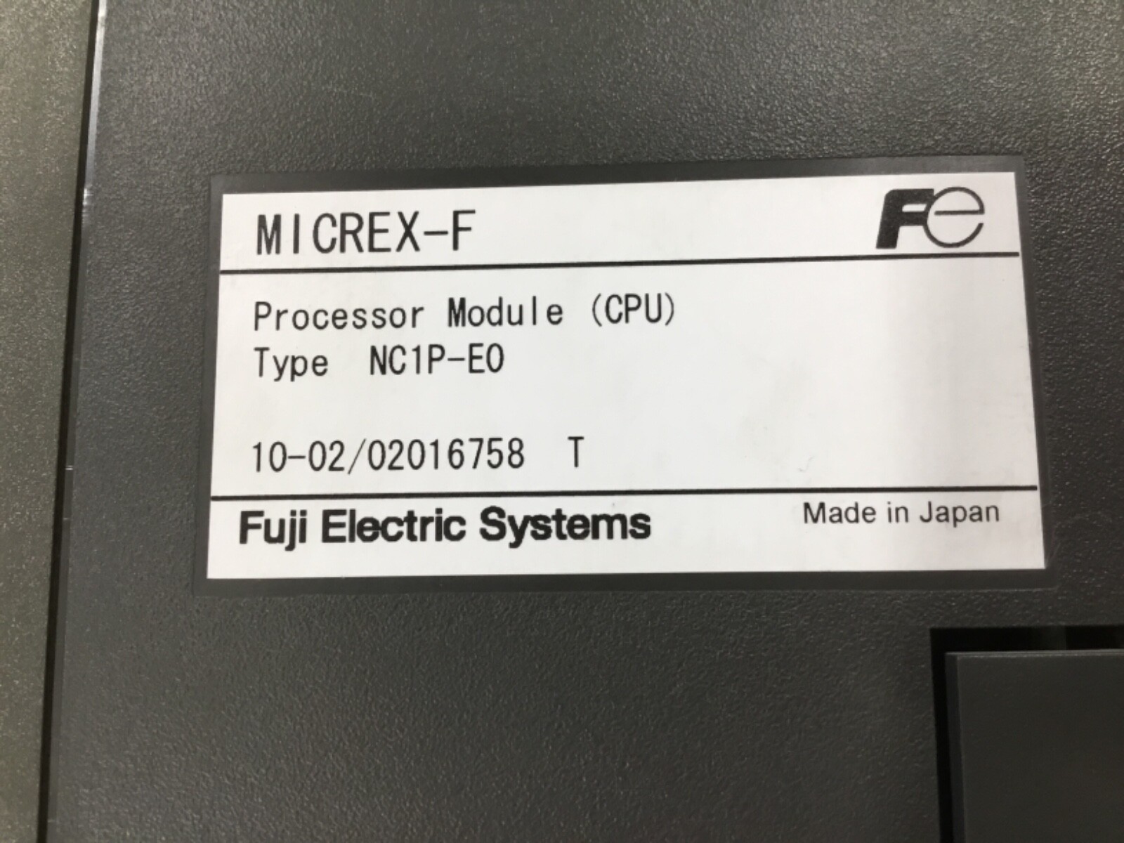 Fuji Electric Micrex-F NC1P-E0 Processor Module CPU Unit F70 #51D8 | eBay